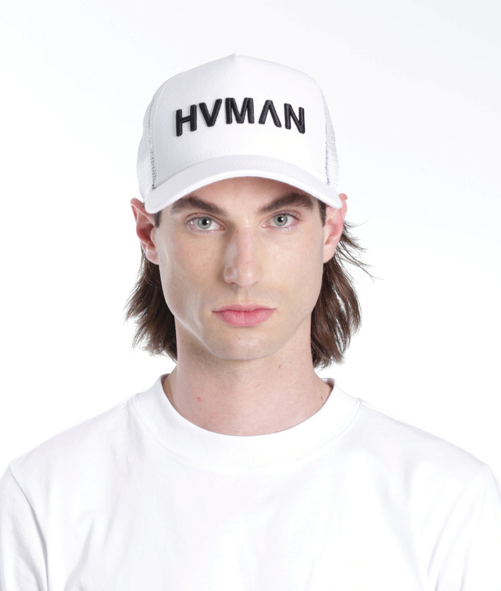 HVMAN MESH TRUCKER CAP IN WHITE – Cult of Individuality