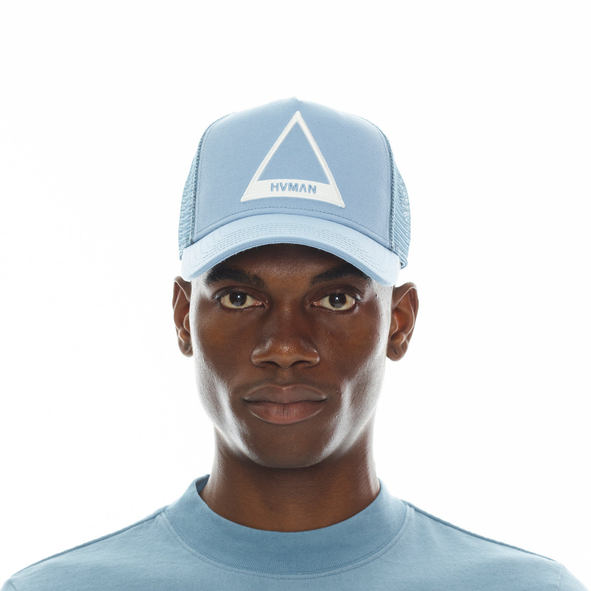 TRIANGLE LOGO TRUCKER CAP IN DUSK BLUE – Cult of Individuality
