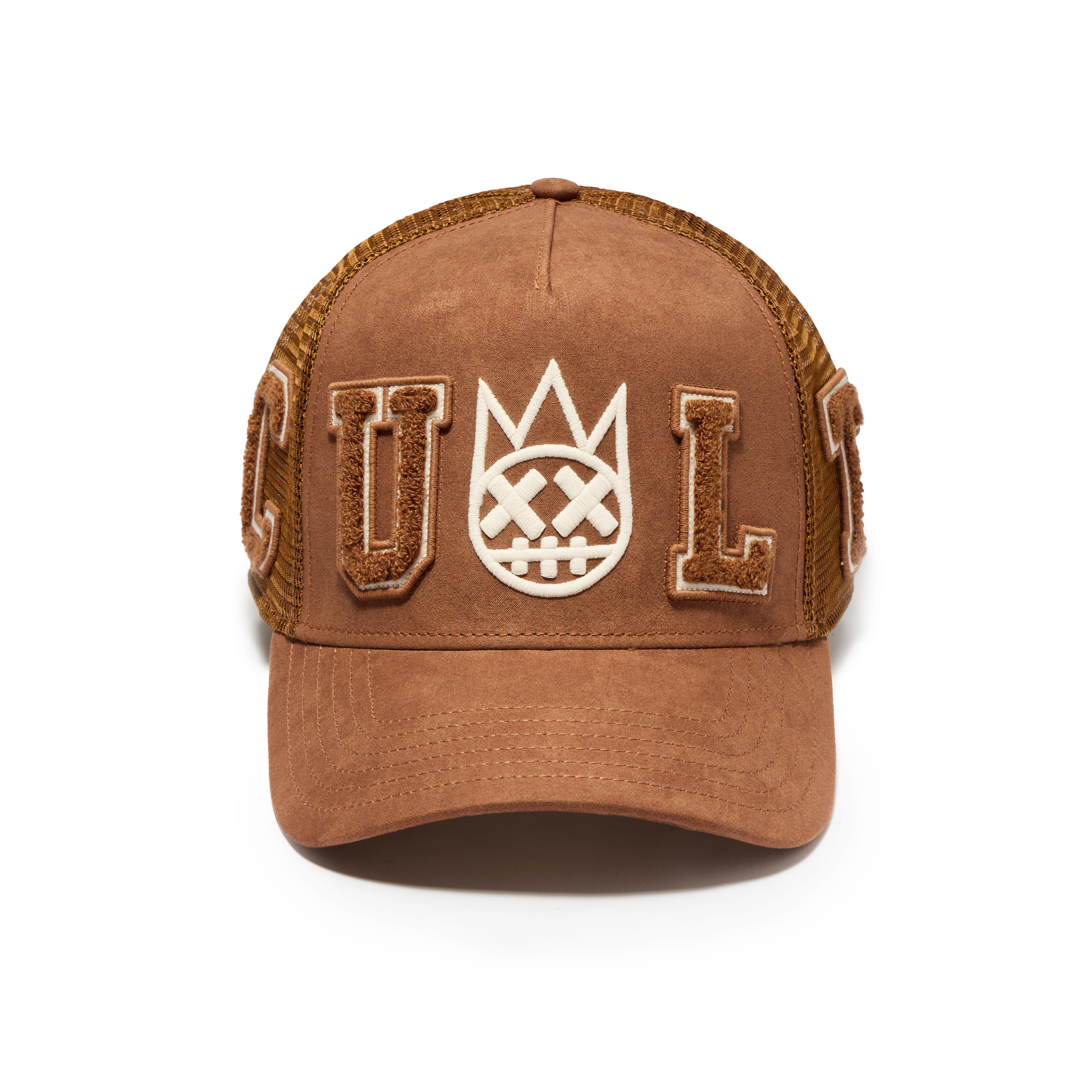 Cult's Logo Mesh Back Trucker Hat "Cult Chenille Suede" in Chocolate ...